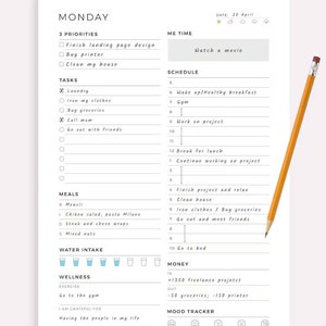 7 Day Planner Printable, Weekly Planner, Daily to Do List for Work ...