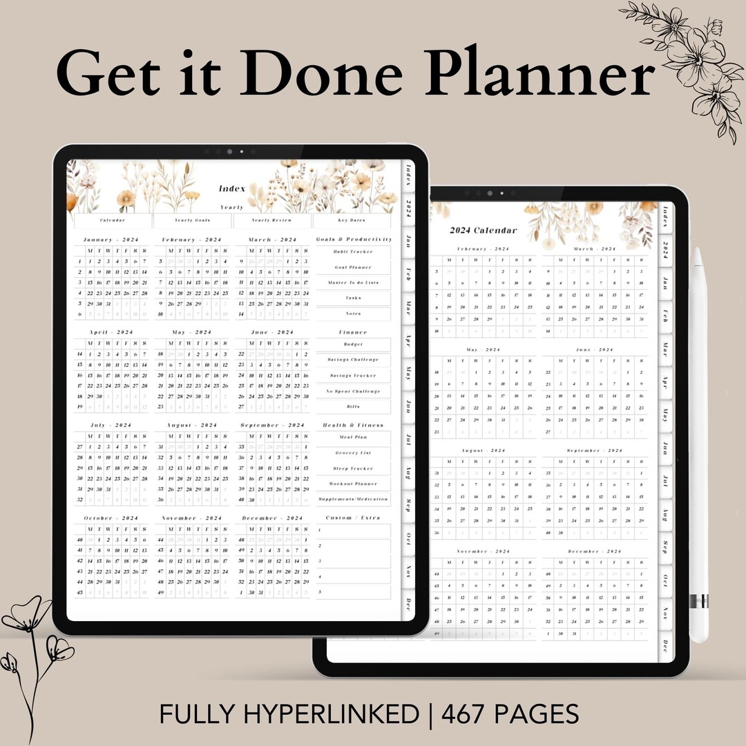 2024 Digital Planner, Goodnotes Planner, iPad Planner, Notability ...