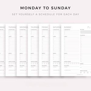 7 Day Planner Printable, Weekly Planner, Daily to Do List for Work ...