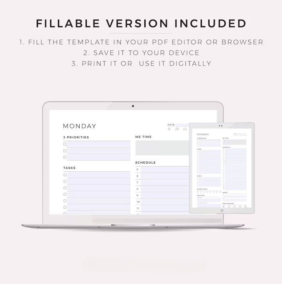 7 Day Planner Printable, Weekly Planner, Daily to Do List for Work ...