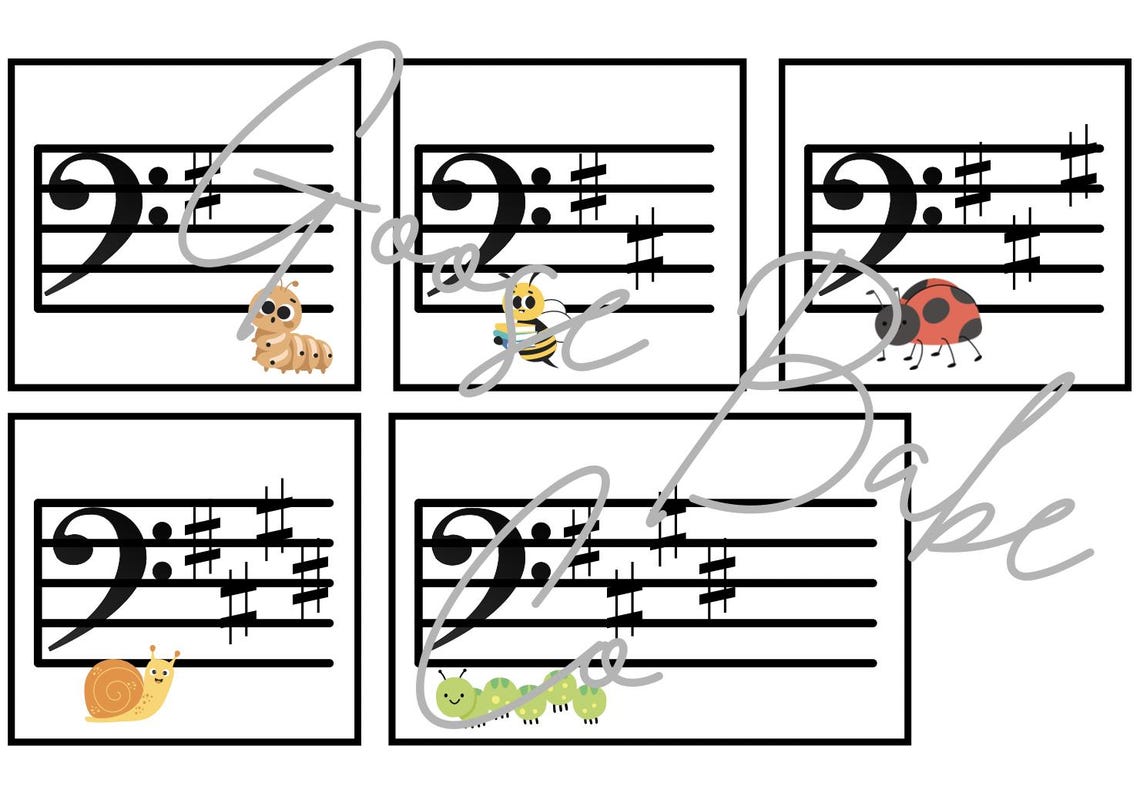 Sharps and Flats Flashcards, Cute Music Flashcards, Music Theory ...