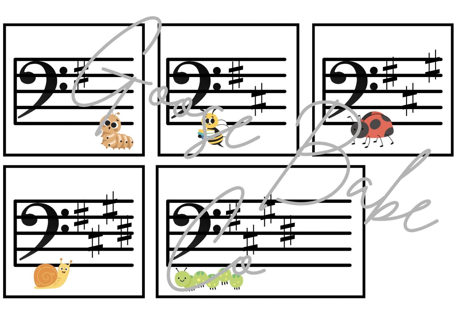 Sharps and Flats Flashcards, Cute Music Flashcards, Music Theory ...