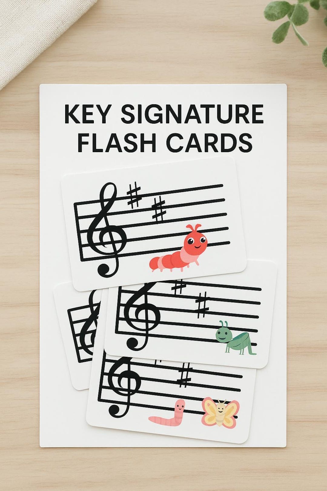 Sharps and Flats Flashcards, Cute Music Flashcards, Music Theory ...