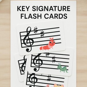 Sharps and Flats Flashcards, Cute Music Flashcards, Music Theory ...