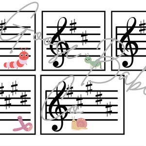 Sharps and Flats Flashcards, Cute Music Flashcards, Music Theory ...