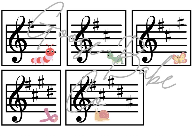 Sharps and Flats Flashcards, Cute Music Flashcards, Music Theory ...