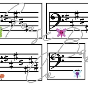 Sharps and Flats Flashcards, Cute Music Flashcards, Music Theory ...