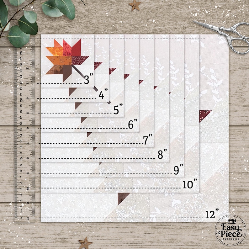Maple Leaf in 9 Sizes, 3" 4" 5" 6" 7" 8" 9" 10" 12". FPP Foundation ...