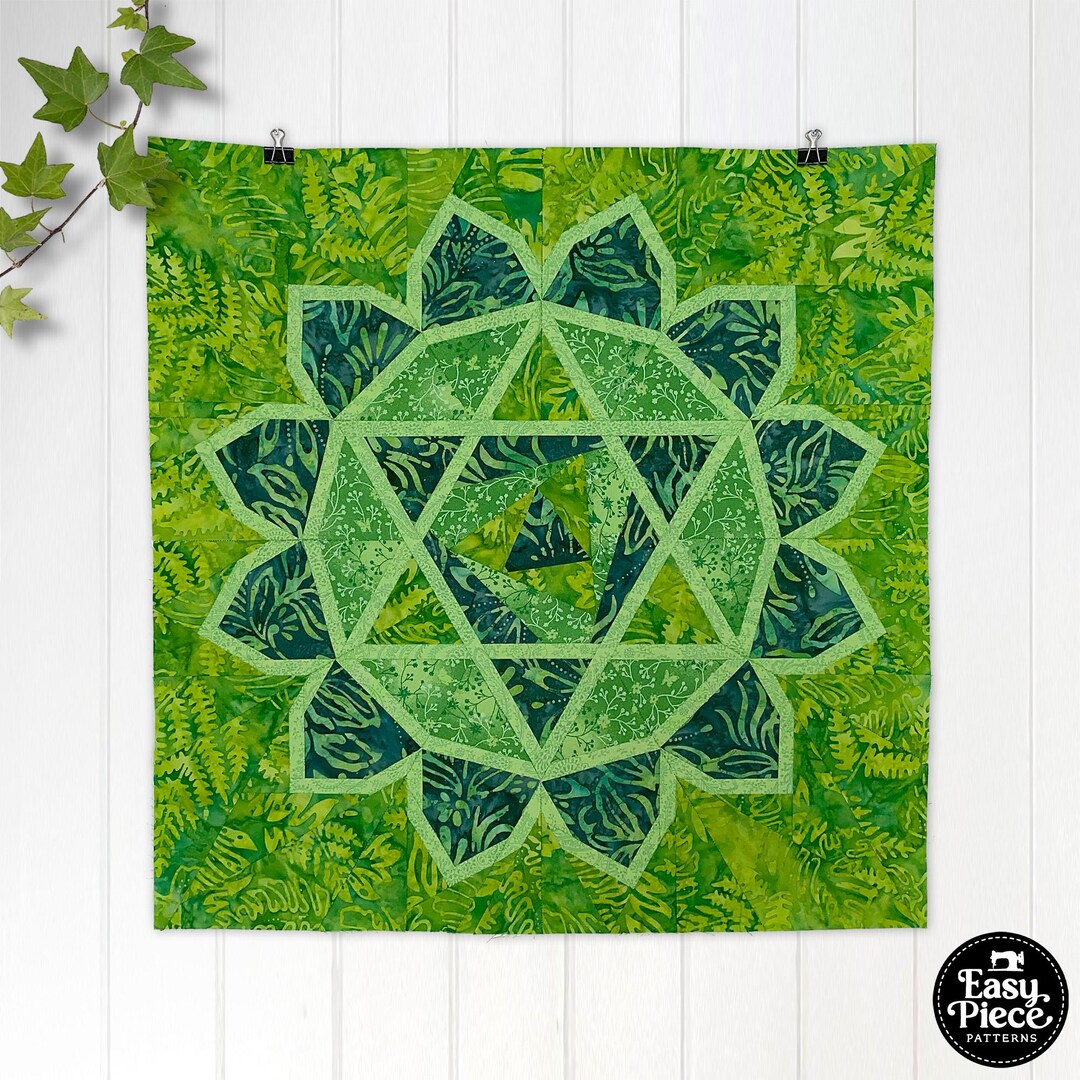 Heart Chakra 20 Quilt Block Pattern Foundation Paper Piecing Mini Quilt ...