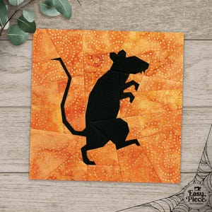 Black Rat 8" 10" 12" and 18" Quilt Block Patterns, With Fangs! Make ...