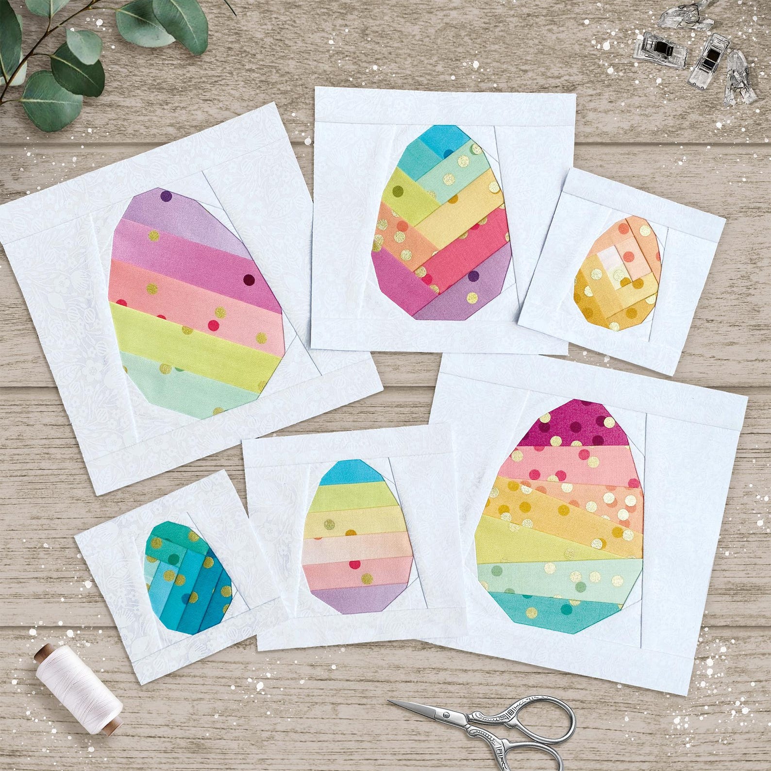 Scrappy Easter Eggs in 6 Sizes, 3" 4” 5” 6” 8” 10". FPP Foundation ...