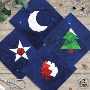 8 Christmas Forest Tiny FPP Blocks. 4” On-point FPP Foundation Paper ...