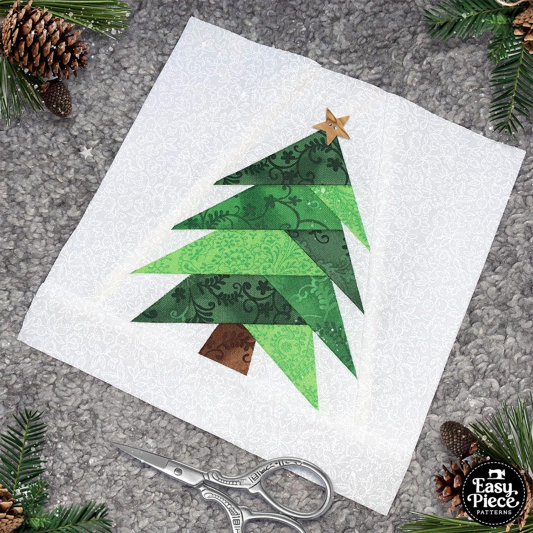 Fir Tree in 6 Sizes, 3" 4" 5" 6" 8" and 10". Scrappy Christmas Tree FPP ...