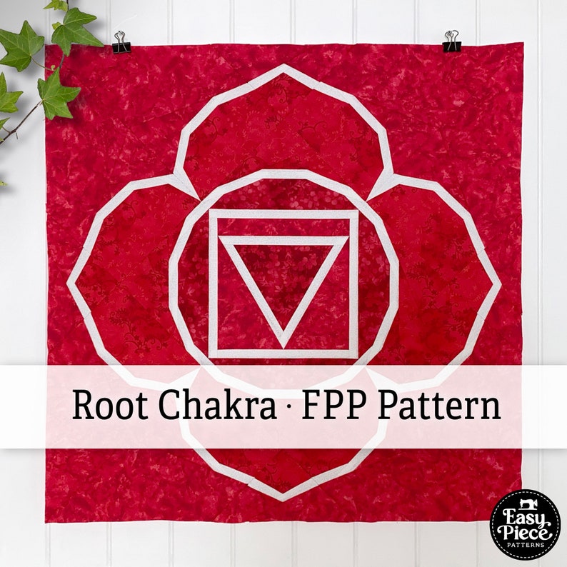 Root Chakra FPP Block Pattern PDF Foundation Paper Piecing Method 50cm ...