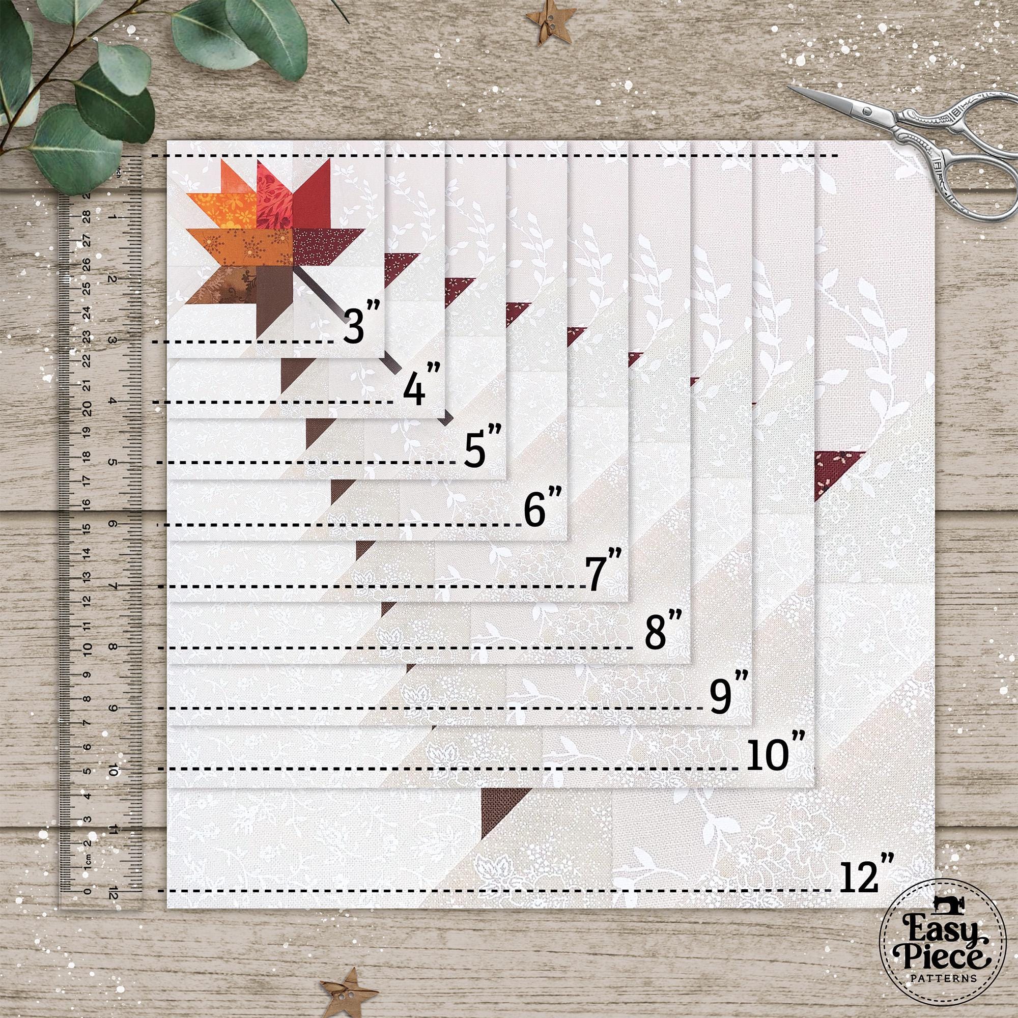 Maple Leaf in 9 Sizes, 3" 4" 5" 6" 7" 8" 9" 10" 12". FPP Foundation ...
