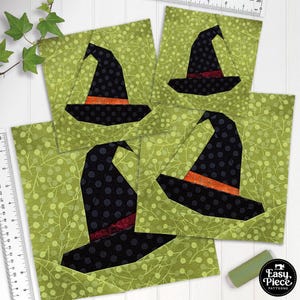 Witch Hat 5" 6" 8" 10" FPP Patterns, PLUS Flipped Versions, Halloween ...