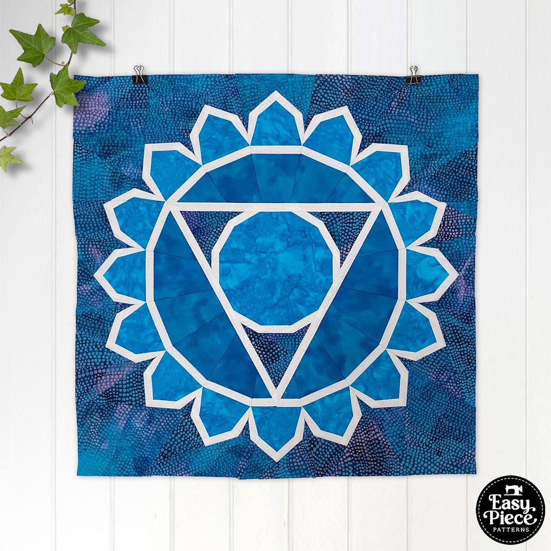 Throat Chakra 20 Quilt Block Pattern Foundation Paper Piecing Mini ...