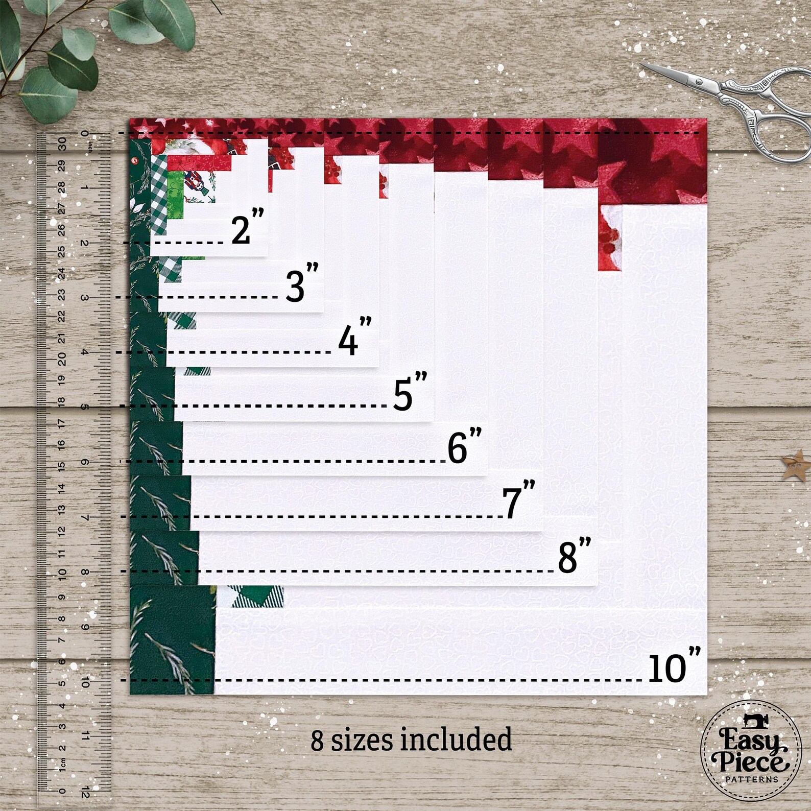 4 Classics in 8 Sizes: 2 to 10 Inches. FPP Quilt Block Patterns ...