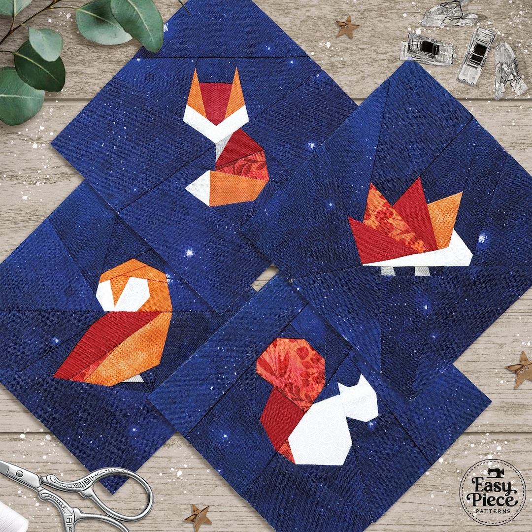 8 Christmas Forest Tiny FPP Blocks. 4” On-point FPP Foundation Paper ...