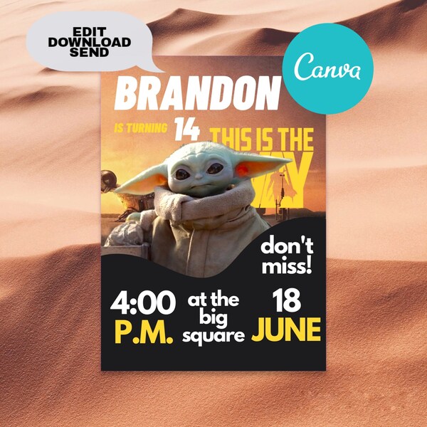 Grogu Birthday Invitation Digital Download - Etsy Australia