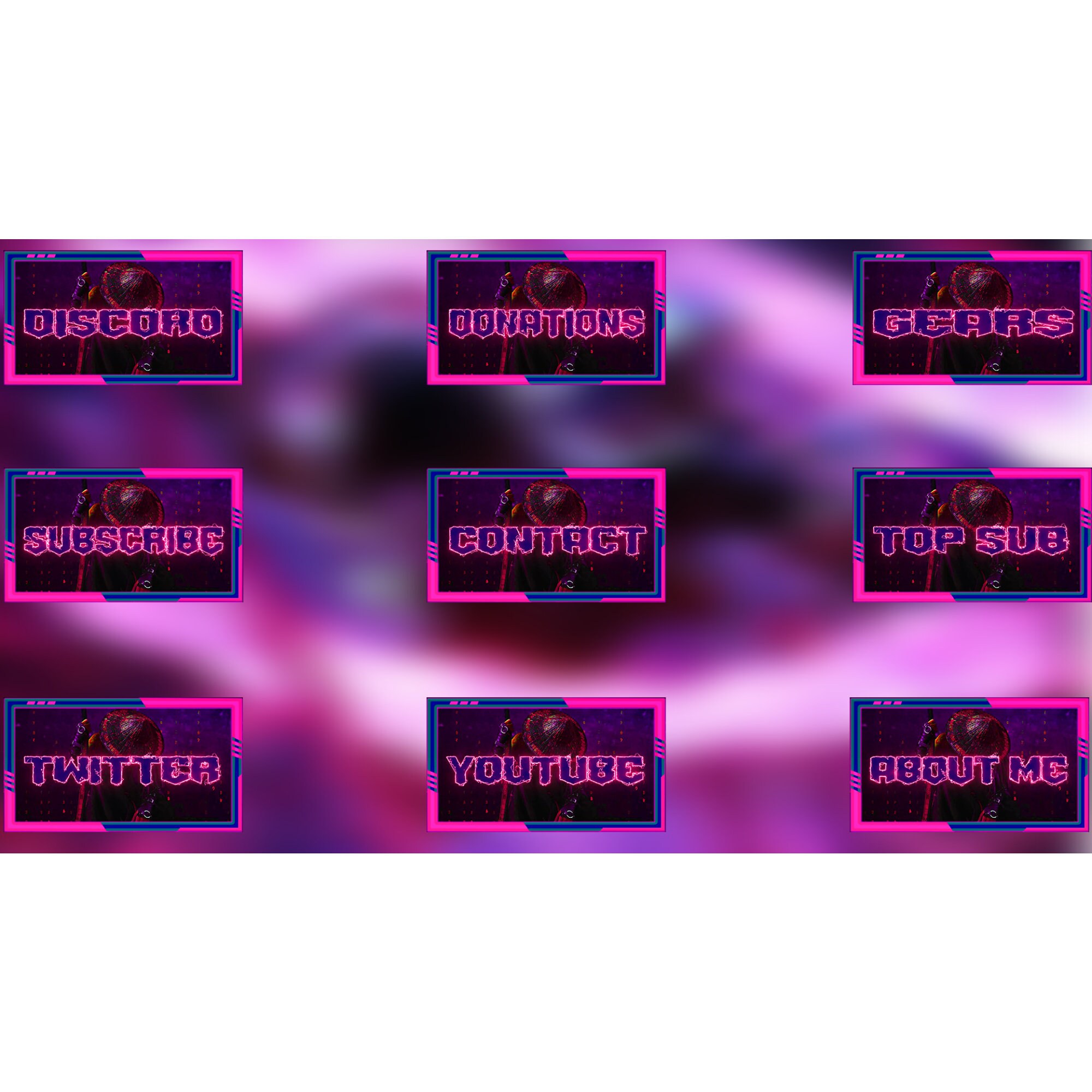 Twitch Stream Overlay, Ninja Lo-fi Blue and Red Themed Overlay for ...