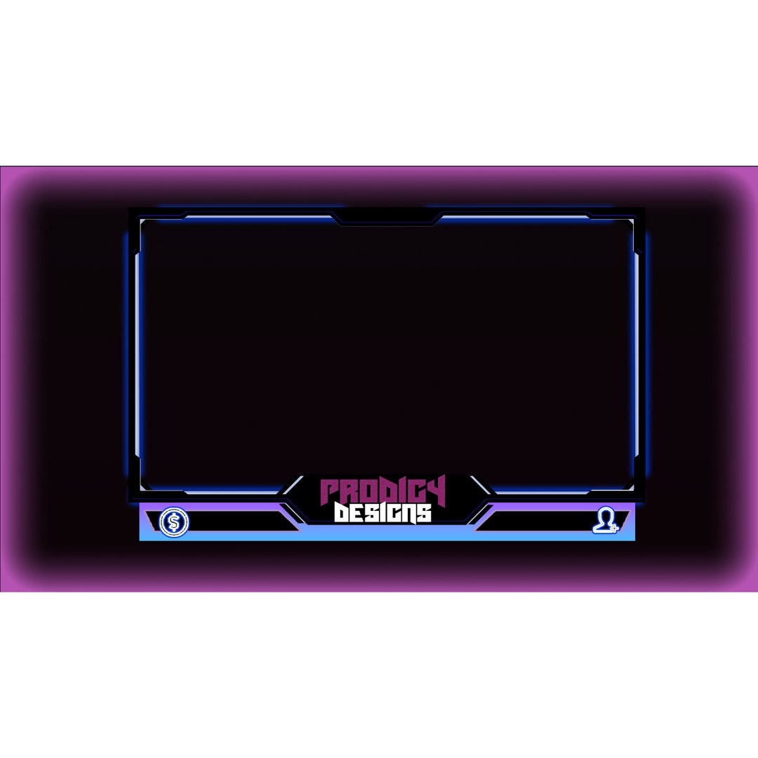 Twitch Webcam Overlay, Neon Blue Themed Overlay for Twitch, Youtube and ...