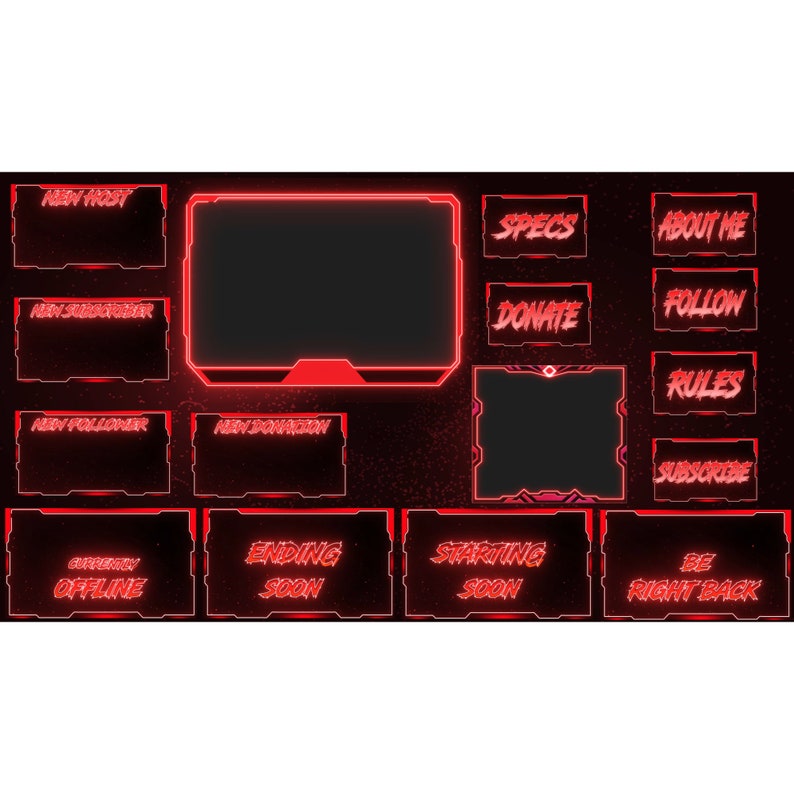 Twitch Overlays, Anime Overlay Package, Twitch Alerts, Stream Overlay ...