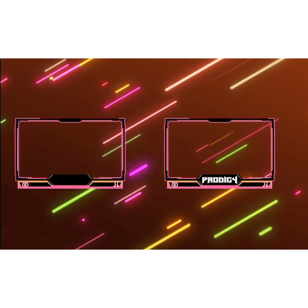 Twitch Webcam Overlay, Red Neon Themed Overlay for Twitch, Youtube and ...