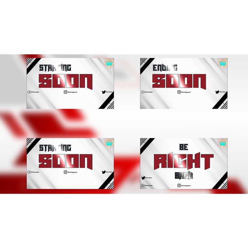 Twitch Animated White Theme Stream Overlay Package, Anime Style Overlay ...