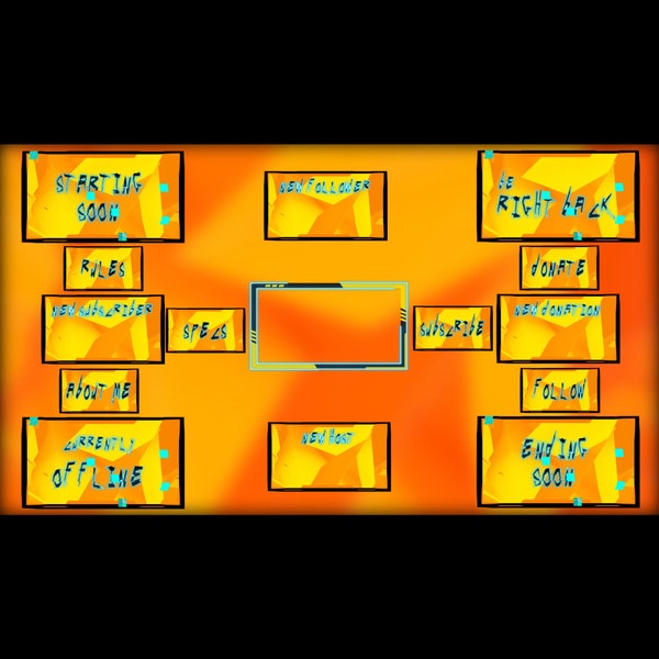 Twitch Animated Anime Stream Overlay Package, Vegeta Style Overlay ...