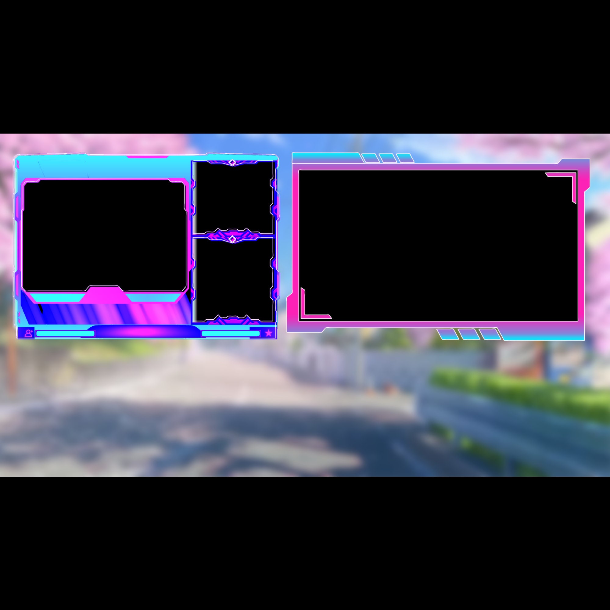 Twitch Animated Anime Theme Stream Overlay Package, Anime Style Overlay ...