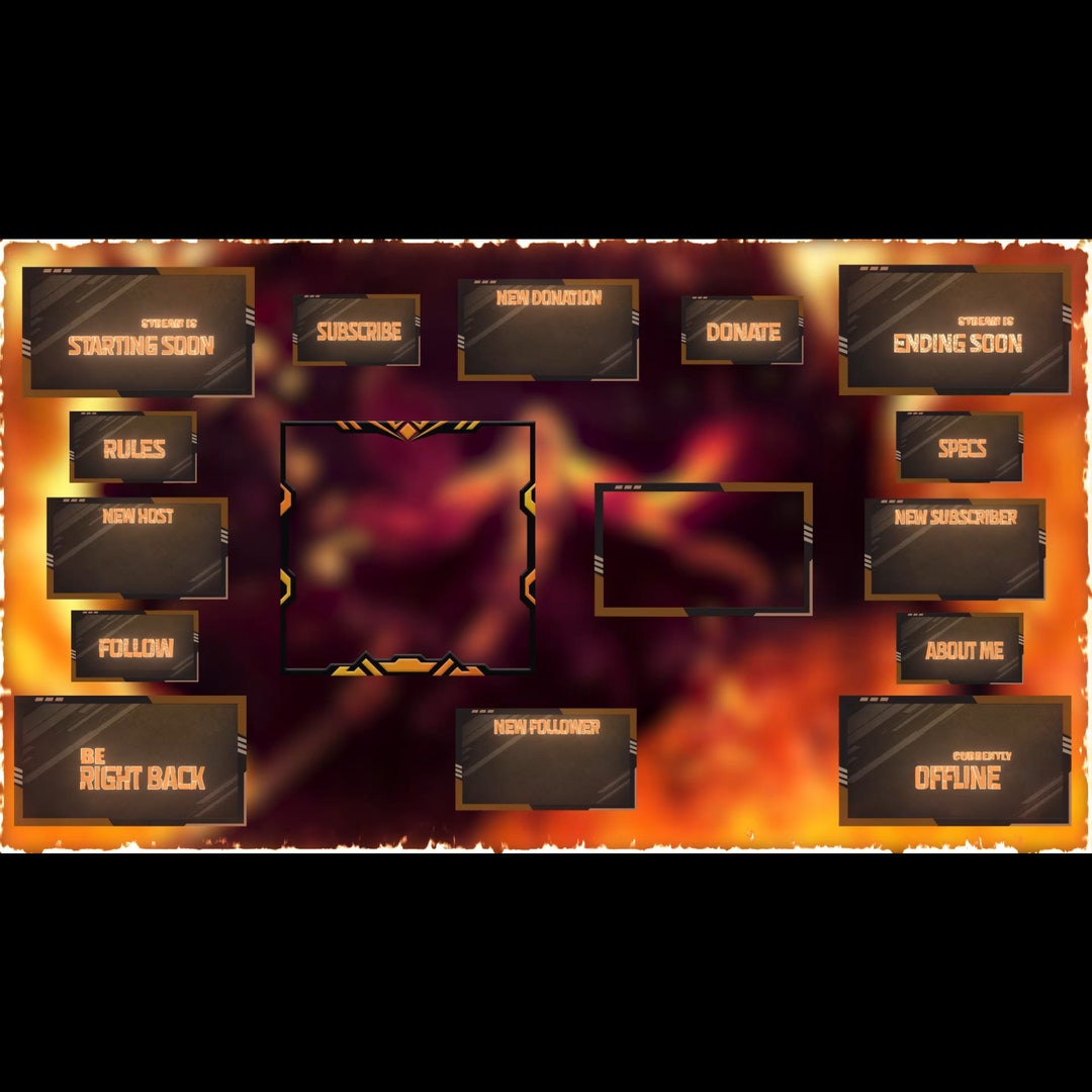 Twitch Animated Anime Theme Stream Overlay Package, Neon Style Overlay ...