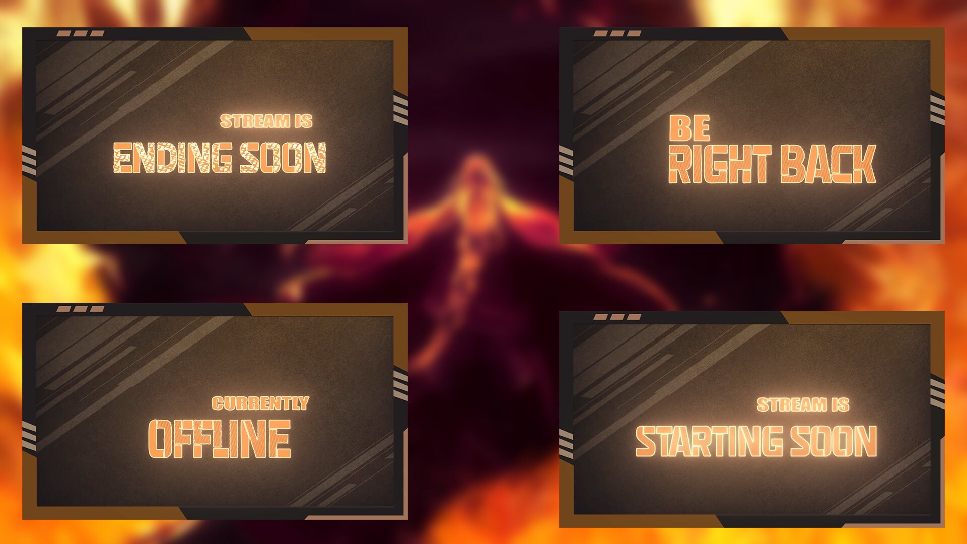 Twitch Animated Anime Theme Stream Overlay Package, Neon Style Overlay ...