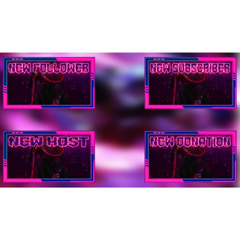 Twitch Stream Overlay Ninja Lo-fi Blue and Red Themed Overlay - Etsy