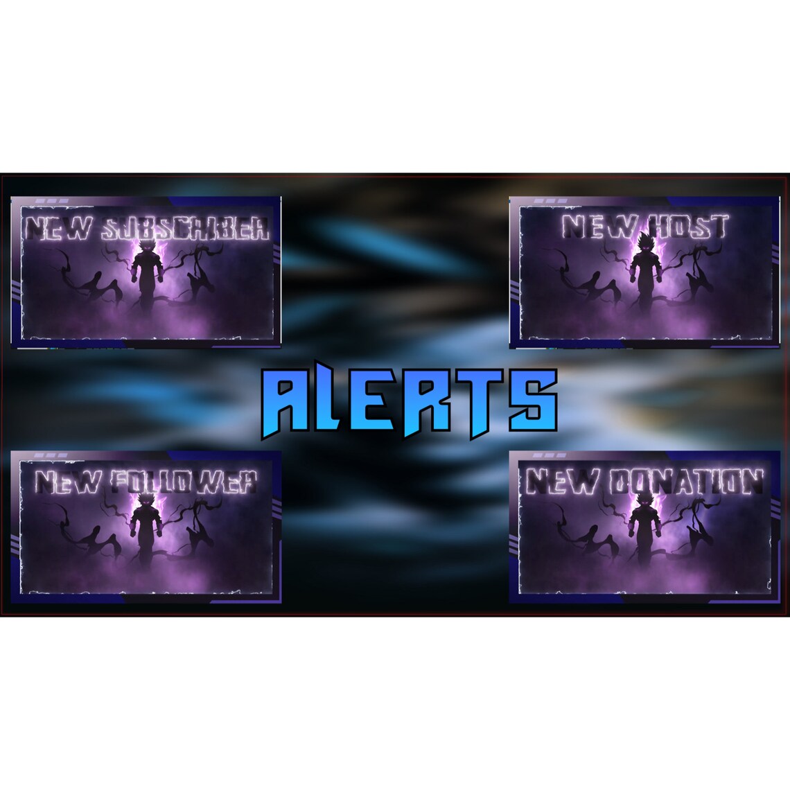 Twitch Animated Anime Stream Overlay Package, Vegeta Style Overlay ...