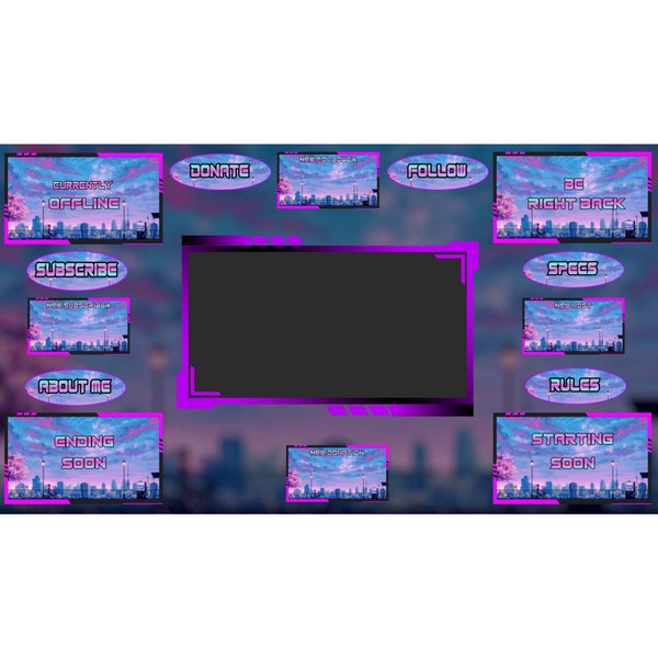 Twitch Animated Anime Stream Overlay Package, Vegeta Style Overlay ...