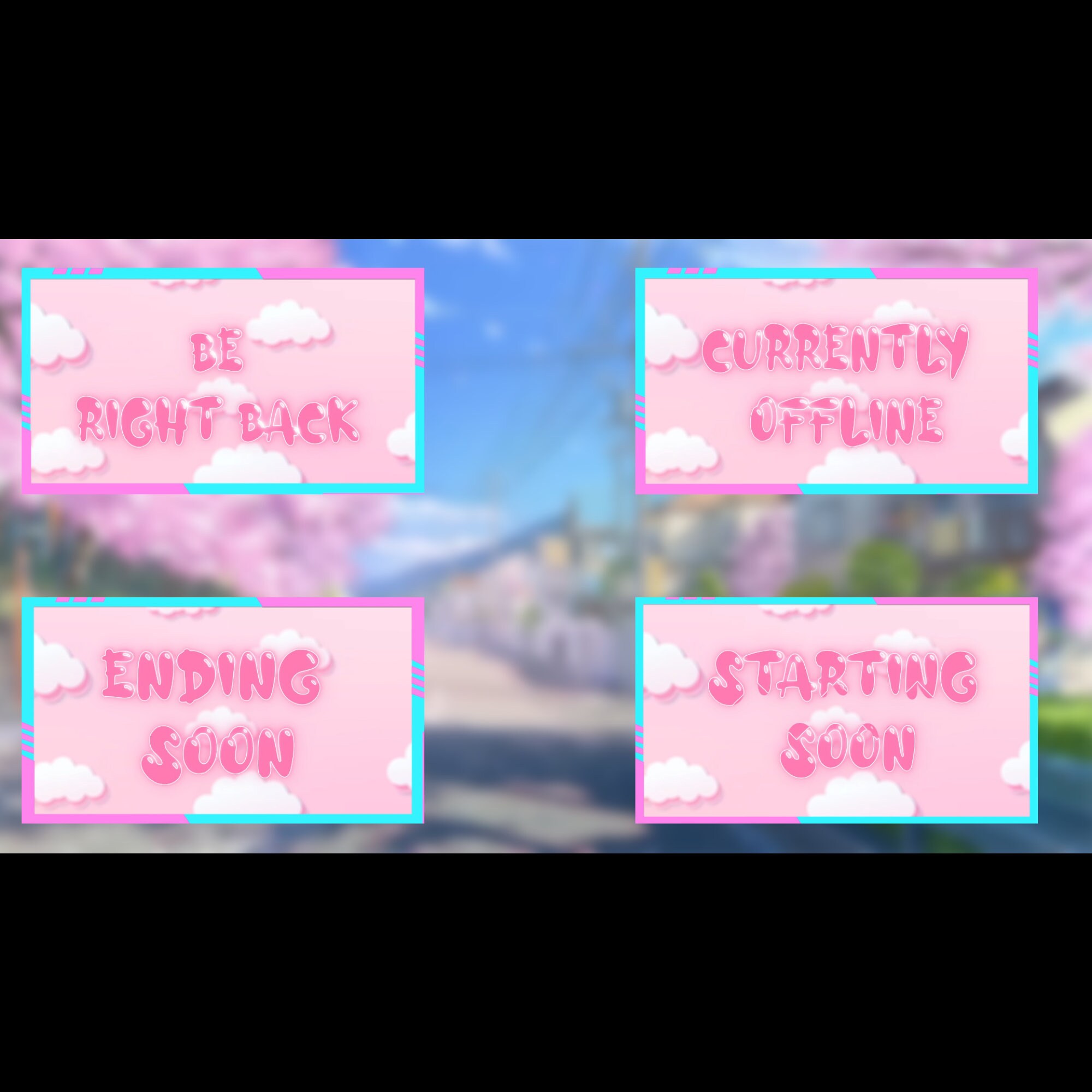 Twitch Animated Anime Theme Stream Overlay Package, Anime Style Overlay ...