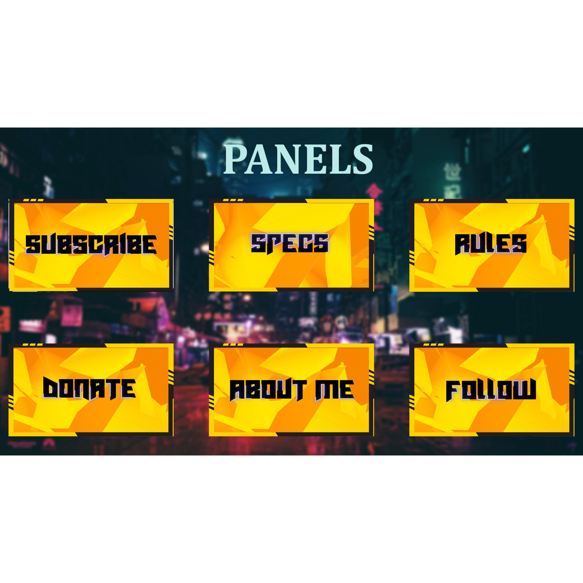 Twitch Animated Anime Stream Overlay Package, Cyberpunk Style Overlay ...