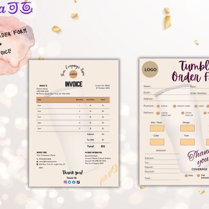 Editable Tumbler Order Formtemplate Tumbler Invoice Custom Tumbler ...