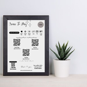 Scan to Pay Template QR Code Template Scan to Pay Sign Small Business ...