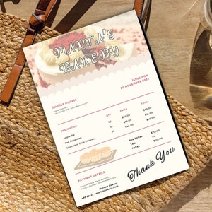 Editable Bakery Invoice Template Cake Invoice Template Custom Invoice ...