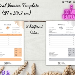 Editable Medical Invoice Template Minimalist Business Invoice Custom ...