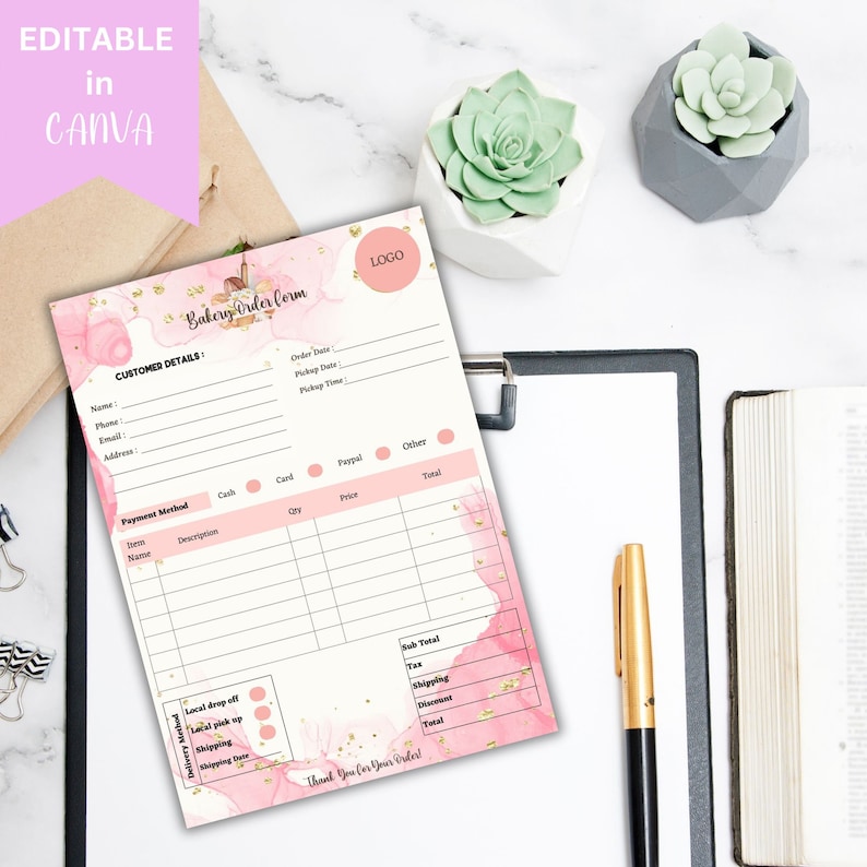 Bakery Order Form Cake Order Form Template Cookie Order Form Digital ...