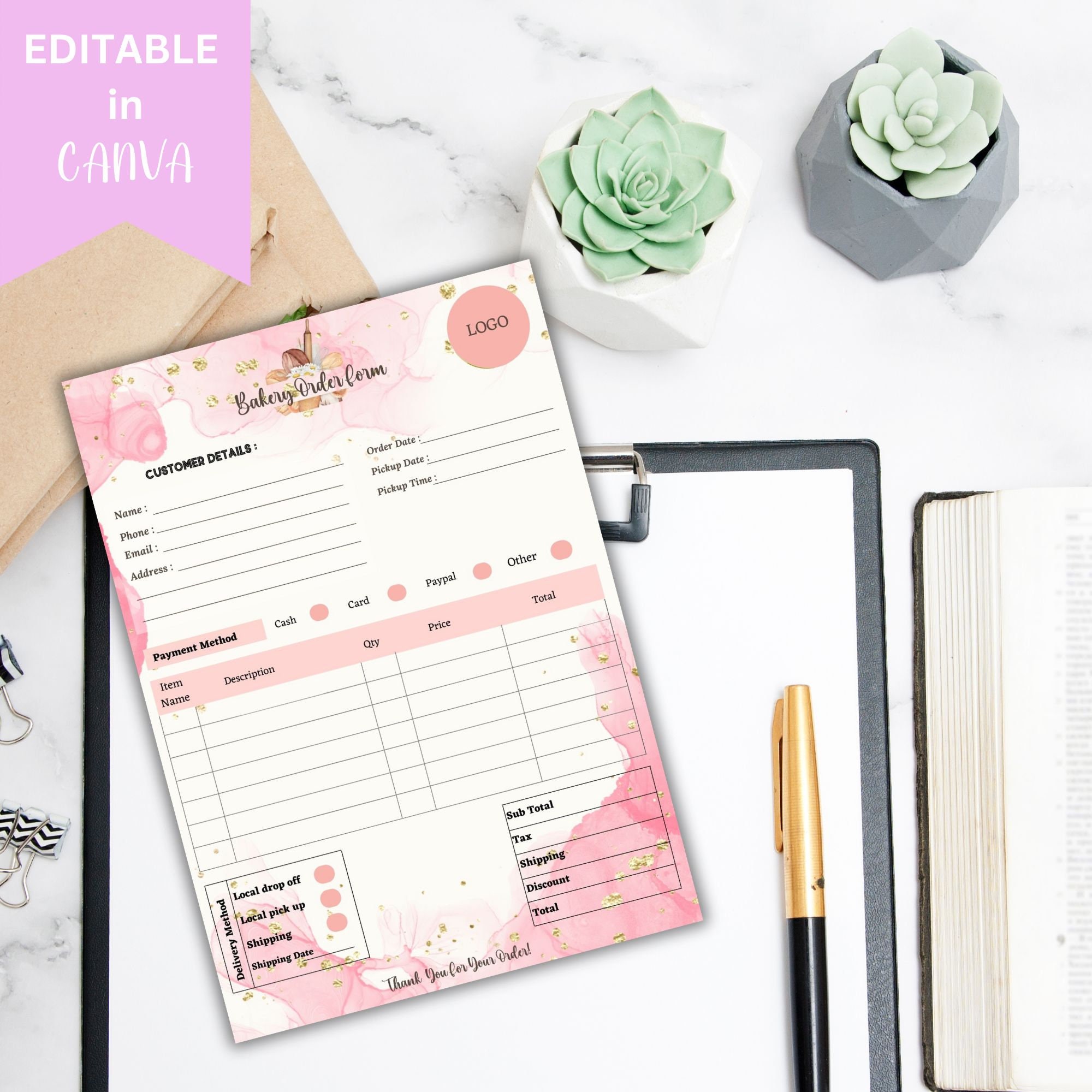 Bakery Order Form Cake Order Form Template Cookie Order Form Digital ...