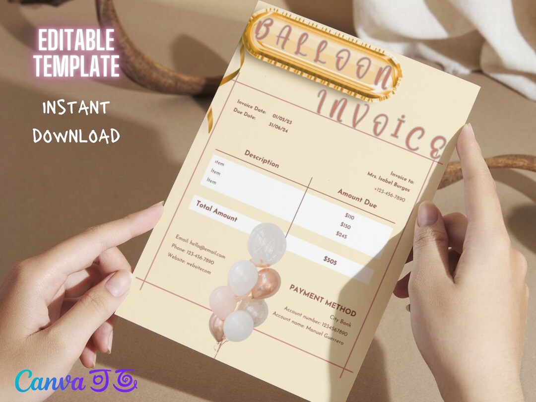 BALLOON INVOICE TEMPLATE Download Editable Word Invoice Document ...