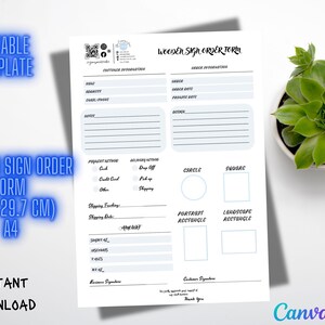 Wooden Sign Order Form Template Printable Craft Sign Order Form ...
