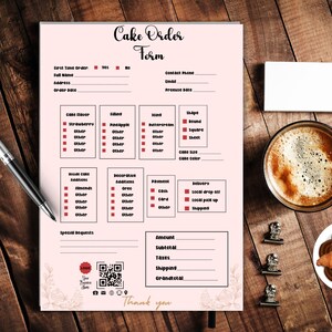 Editable Cake Order Form Template Bakery Order Form Bakery Order Form ...