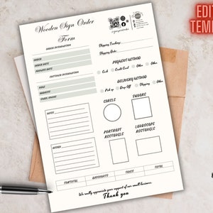 Wooden Sign Order Form Template Printable Craft Sign Order Form ...