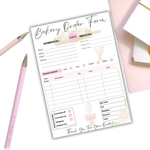 Editable Bakery Order Form Template, Customizable PDF for Cake, Cookie ...