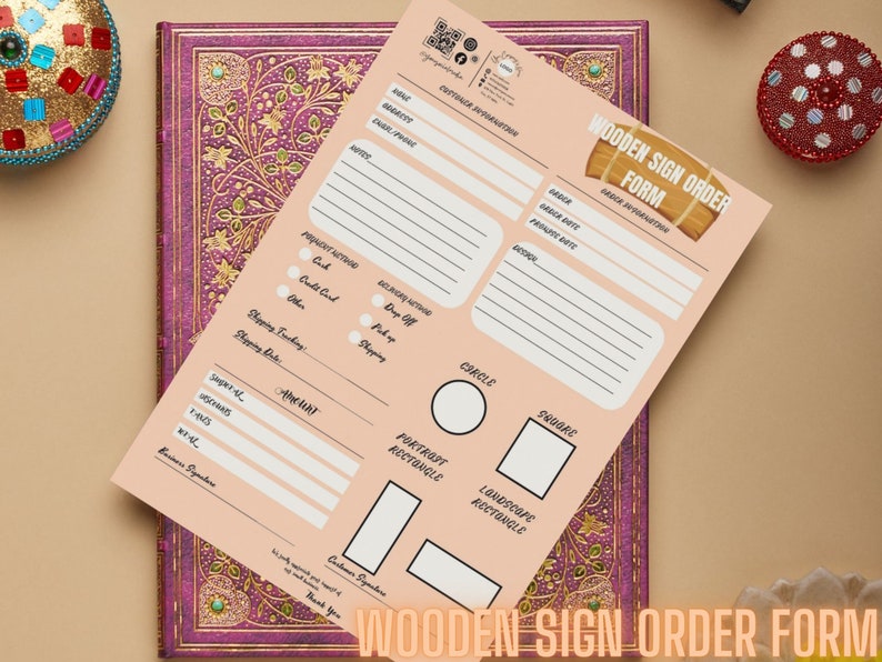 Wooden Sign Order Form Template Printable Craft Sign Order Form ...